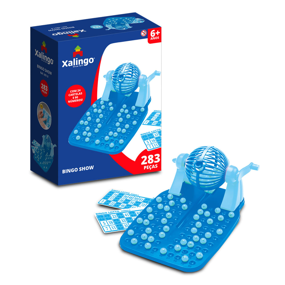 Bingo Show 24 Cartelas e 90 Peças em Plástico Xalingo - xalingo